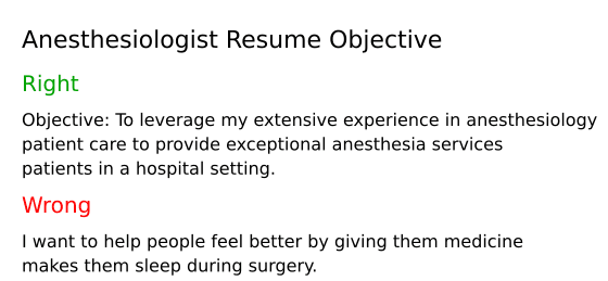 Top 17 Anesthesiologist Resume Objective Examples