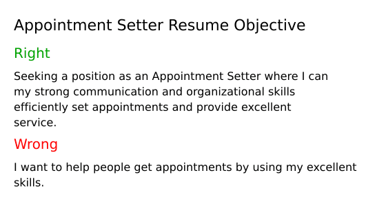 Top 18 Appointment Setter Resume Objective Examples