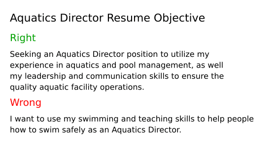 Top 16 Aquatics Director Resume Objective Examples