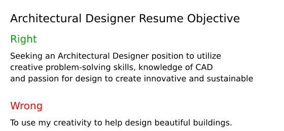Top 18 Architectural Designer Resume Objective Examples
