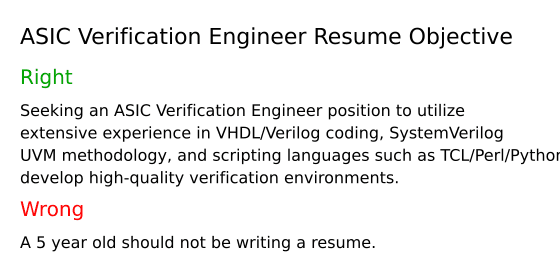 Top 18 ASIC Verification Engineer Resume Objective Examples