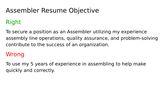 Top 18 Assembler Resume Objective Examples | ResumeCat