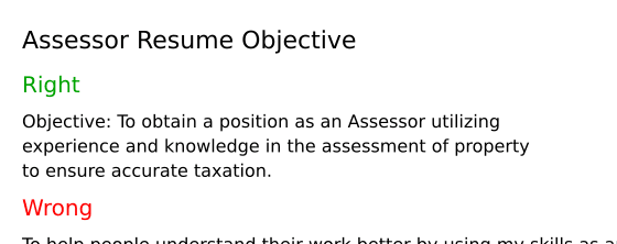 Top 18 Assessor Resume Objective Examples | ResumeCat