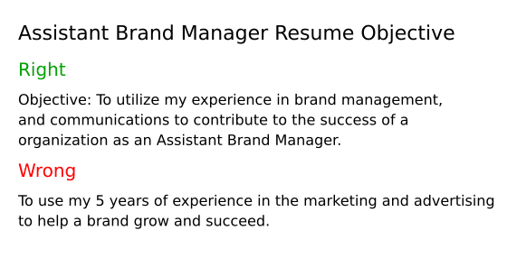 Top 17 Assistant Brand Manager Resume Objective Examples