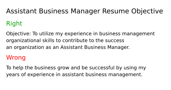 Top 17 Assistant Business Manager Resume Objective Examples