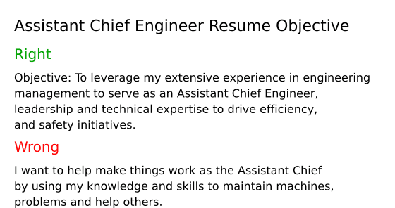 Top 16 Assistant Chief Engineer Resume Objective Examples