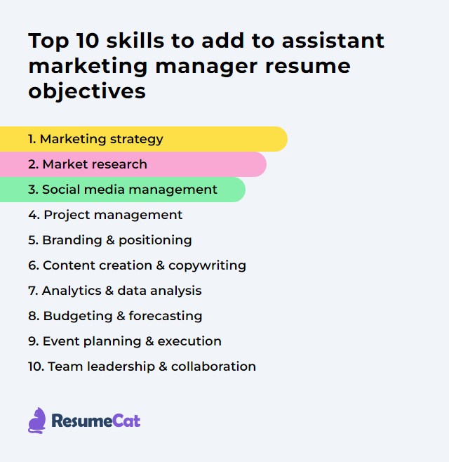 Top 17 Assistant Marketing Manager Resume Objective Examples