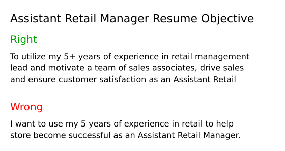 Top 18 Assistant Retail Manager Resume Objective Examples