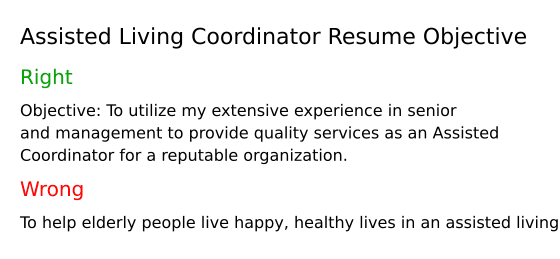 Top 18 Assisted Living Coordinator Resume Objective Examples