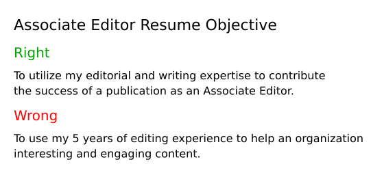 Top 18 Associate Editor Resume Objective Examples