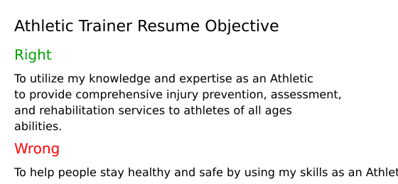 Top 16 Athletic Trainer Resume Objective Examples