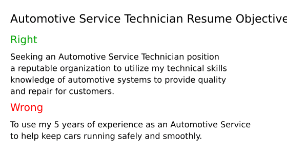 Top 17 Automotive Service Technician Resume Objective Examples