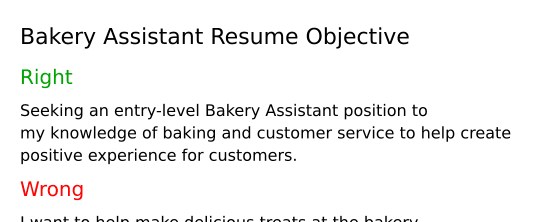 Top 17 Bakery Assistant Resume Objective Examples