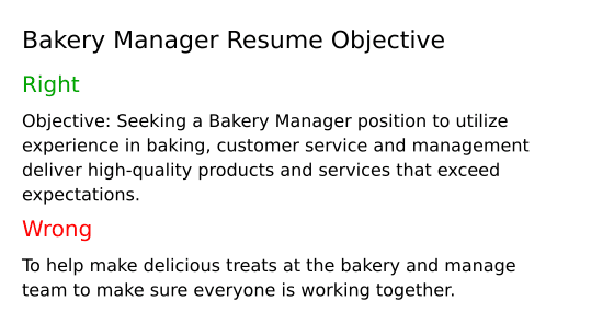 Top 18 Bakery Manager Resume Objective Examples | ResumeCat
