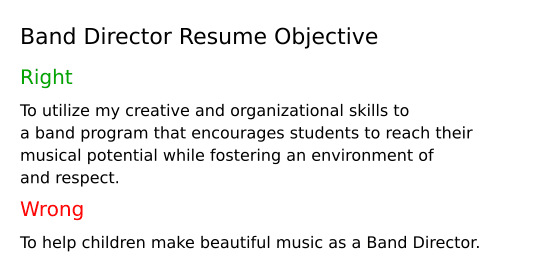 Top 17 Band Director Resume Objective Examples | ResumeCat