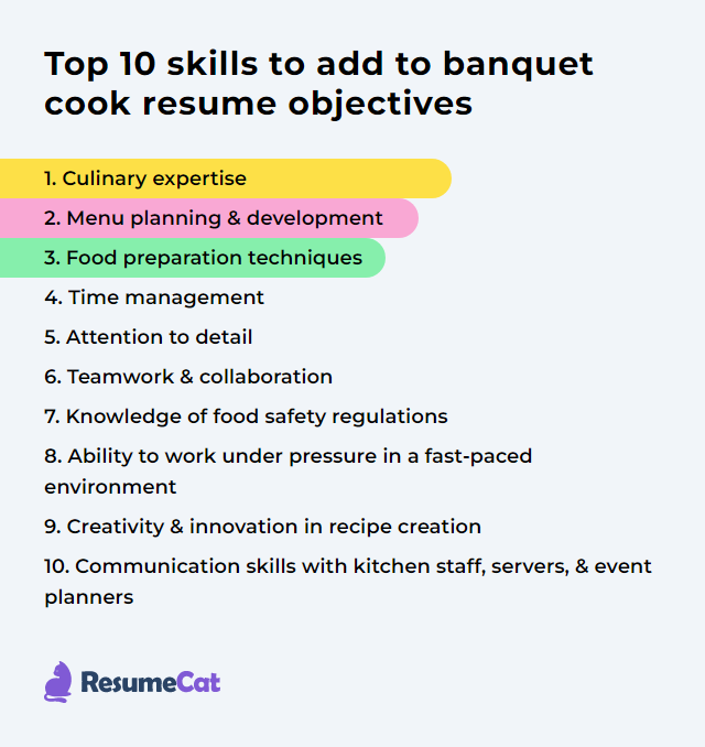 Top 18 Banquet Cook Resume Objective Examples | ResumeCat