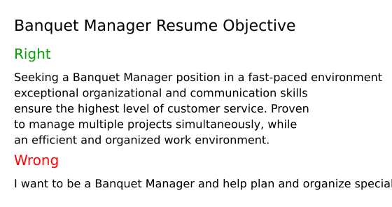 Top 16 Banquet Manager Resume Objective Examples | ResumeCat