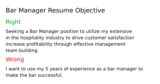 Top 18 Bar Manager Resume Objective Examples | ResumeCat