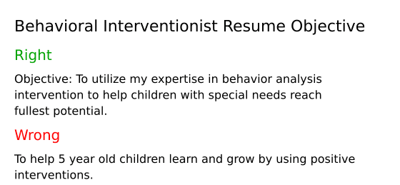 Top 16 Behavioral Interventionist Resume Objective Examples