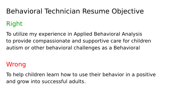 Top 16 Behavioral Technician Resume Objective Examples