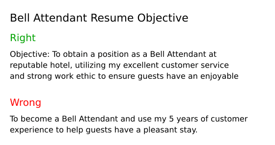Top 17 Bell Attendant Resume Objective Examples | ResumeCat