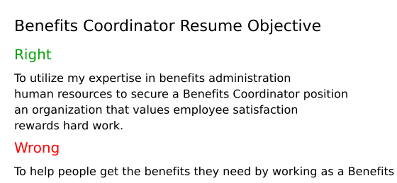 Top 17 Benefits Coordinator Resume Objective Examples