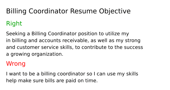 Top 17 Billing Coordinator Resume Objective Examples