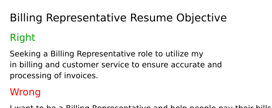Top 16 Billing Representative Resume Objective Examples