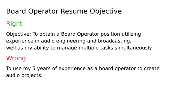 Top 17 Board Operator Resume Objective Examples | ResumeCat
