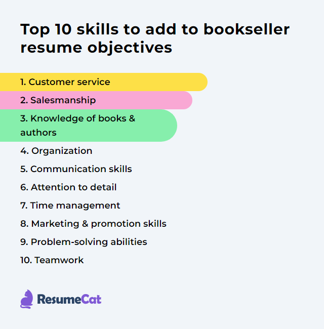 Top 18 Bookseller Resume Objective Examples | ResumeCat