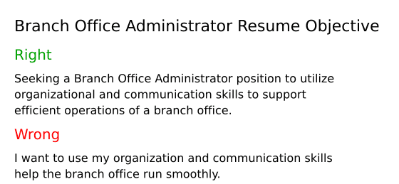 Top 17 Branch Office Administrator Resume Objective Examples