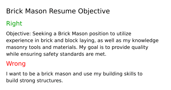 Top 16 Brick Mason Resume Objective Examples | ResumeCat
