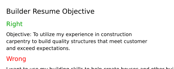 Top 17 Builder Resume Objective Examples | ResumeCat