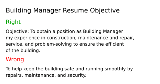 Top 17 Building Manager Resume Objective Examples