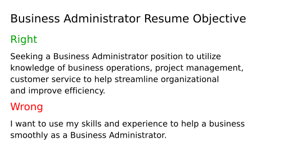 Top 17 Business Administrator Resume Objective Examples