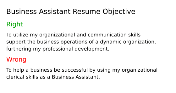 Top 18 Business Assistant Resume Objective Examples