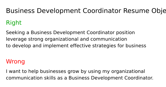 Top 16 Business Development Coordinator Resume Objective Examples