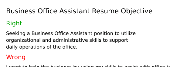 Top 16 Business Office Assistant Resume Objective Examples