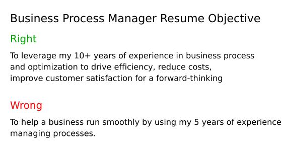 Top 18 Business Process Manager Resume Objective Examples