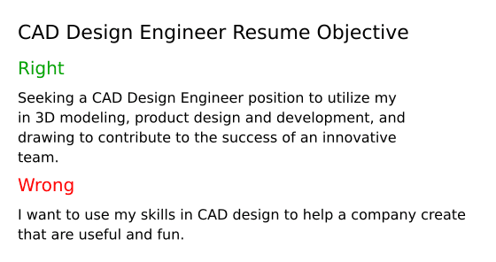 Top 18 CAD Design Engineer Resume Objective Examples