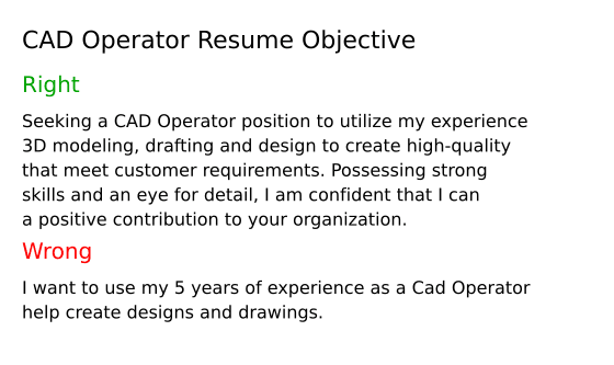 Top 17 CAD Operator Resume Objective Examples | ResumeCat