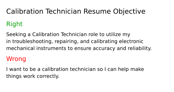 Top 18 Calibration Technician Resume Objective Examples