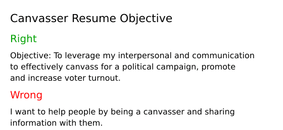 Top 16 Canvasser Resume Objective Examples | ResumeCat