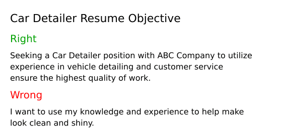 Top 16 Car Detailer Resume Objective Examples | ResumeCat