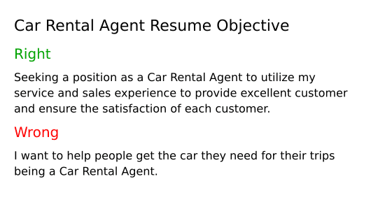 Top 17 Car Rental Agent Resume Objective Examples