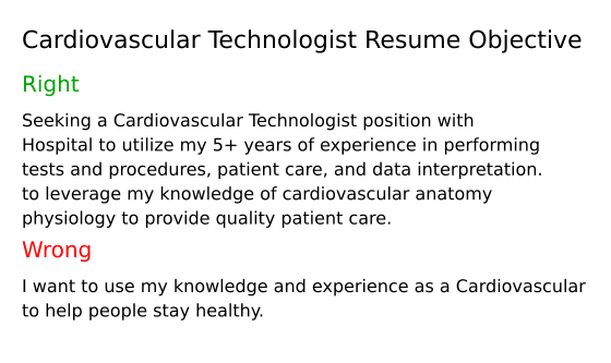 Top 17 Cardiovascular Technologist Resume Objective Examples