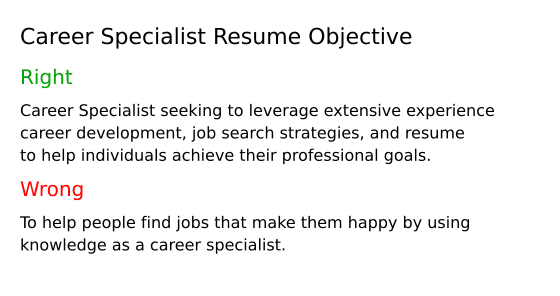 Top 18 Career Specialist Resume Objective Examples