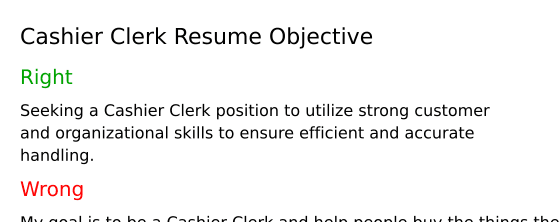Top 16 Cashier Clerk Resume Objective Examples | ResumeCat