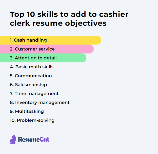 Top 16 Cashier Clerk Resume Objective Examples | ResumeCat