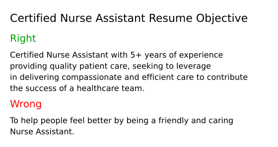 Top 17 Certified Nurse Assistant Resume Objective Examples